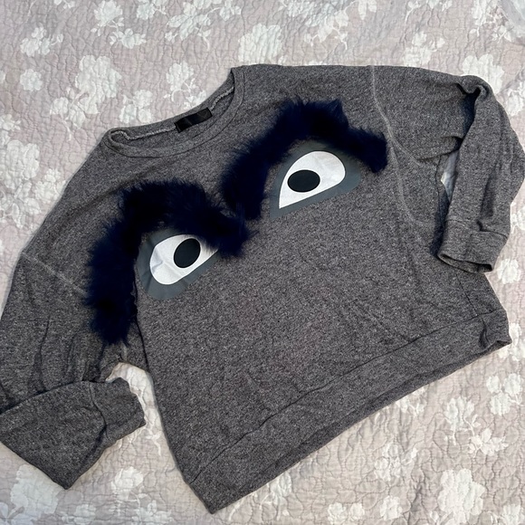 Sweaters | Rare Find Muppet Monster Eyes Fuzzy Eyebrows Sweatshirt ...